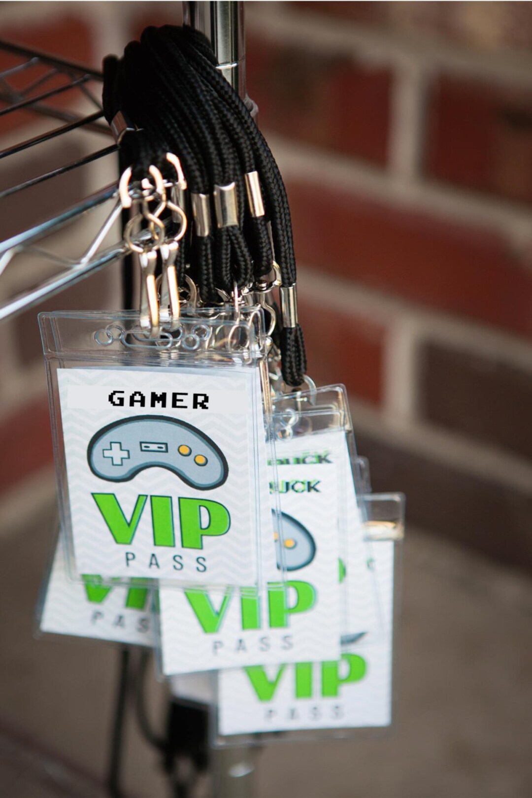 Instant Download Video Gamer Printable VIP Passes - Gray Grunge Chevron ...
