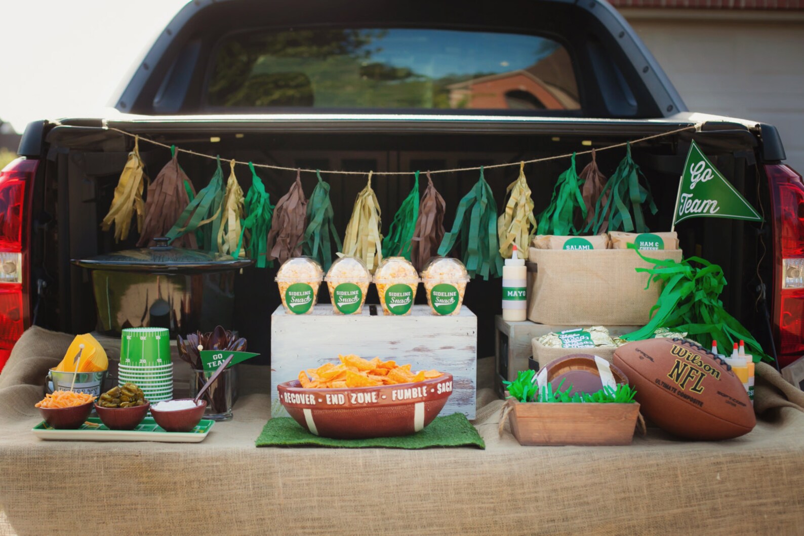 Tailgate Football Party Printable Set Turf Green and Football - Etsy