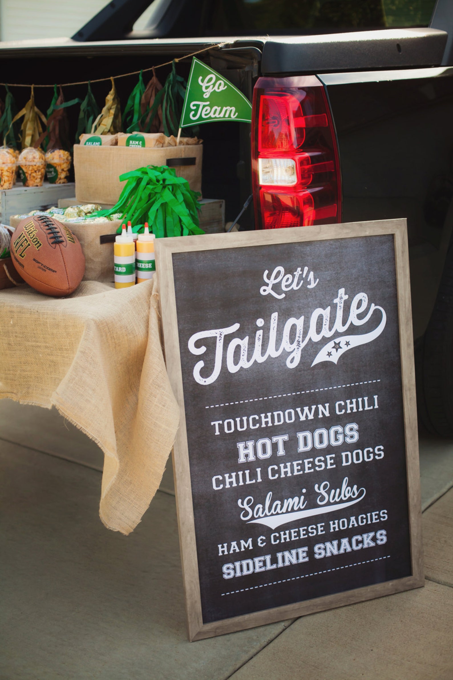 Tailgate Football Party Printable Set Turf Green and Football - Etsy