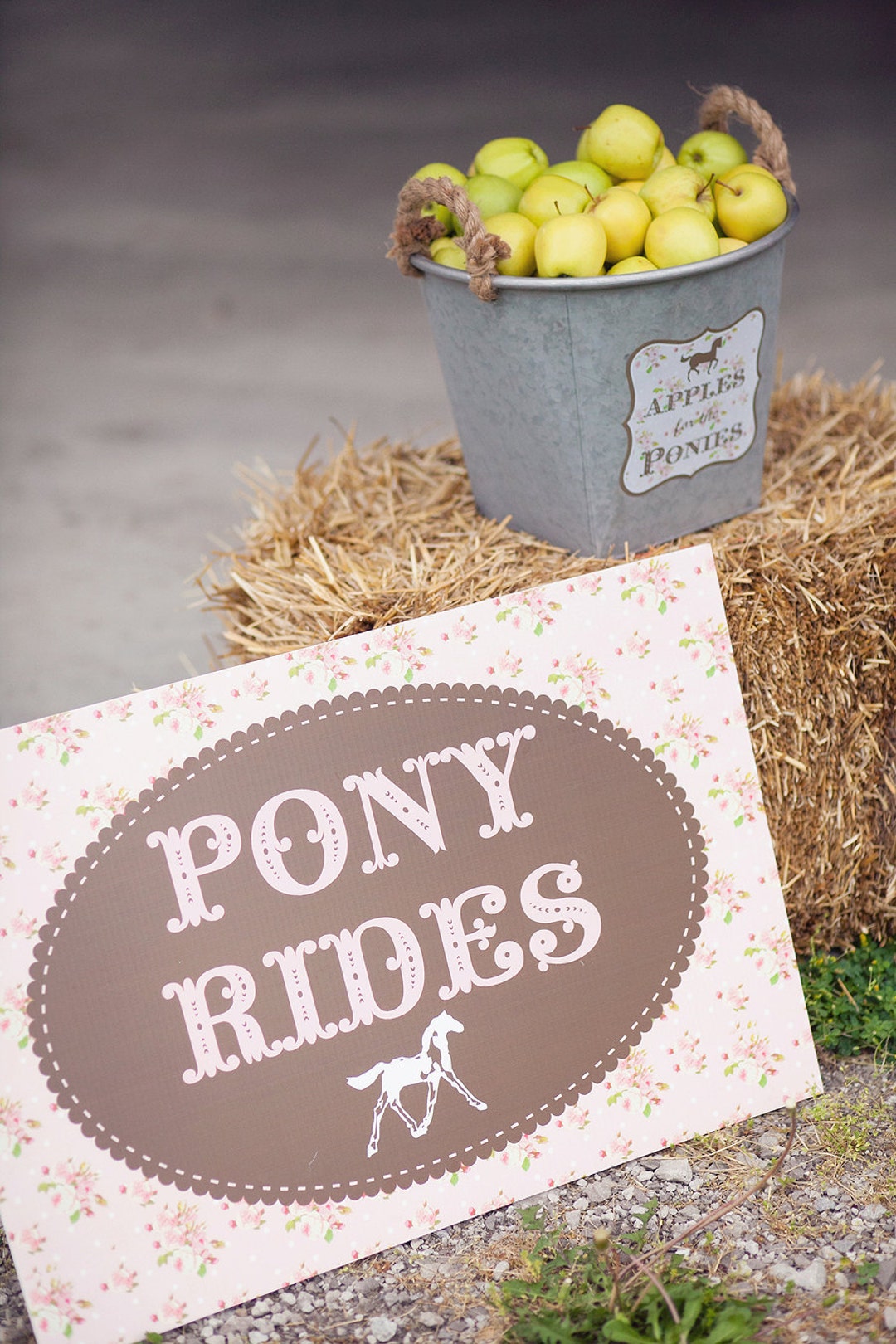 Vintage Pony Party Printable PONY RIDES Sign - 27 X 18 Sign - Instant ...