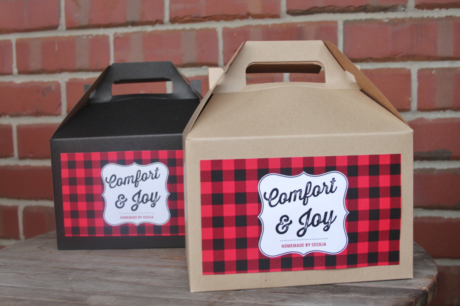 Buffalo Plaid Gable Boxes - Set of 10, Christmas Baking Gift - Etsy