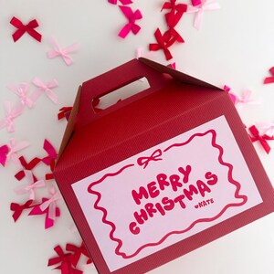 10 Red Gable Boxes BOW - Baking - Christmas Gift - Cookie Swap ...