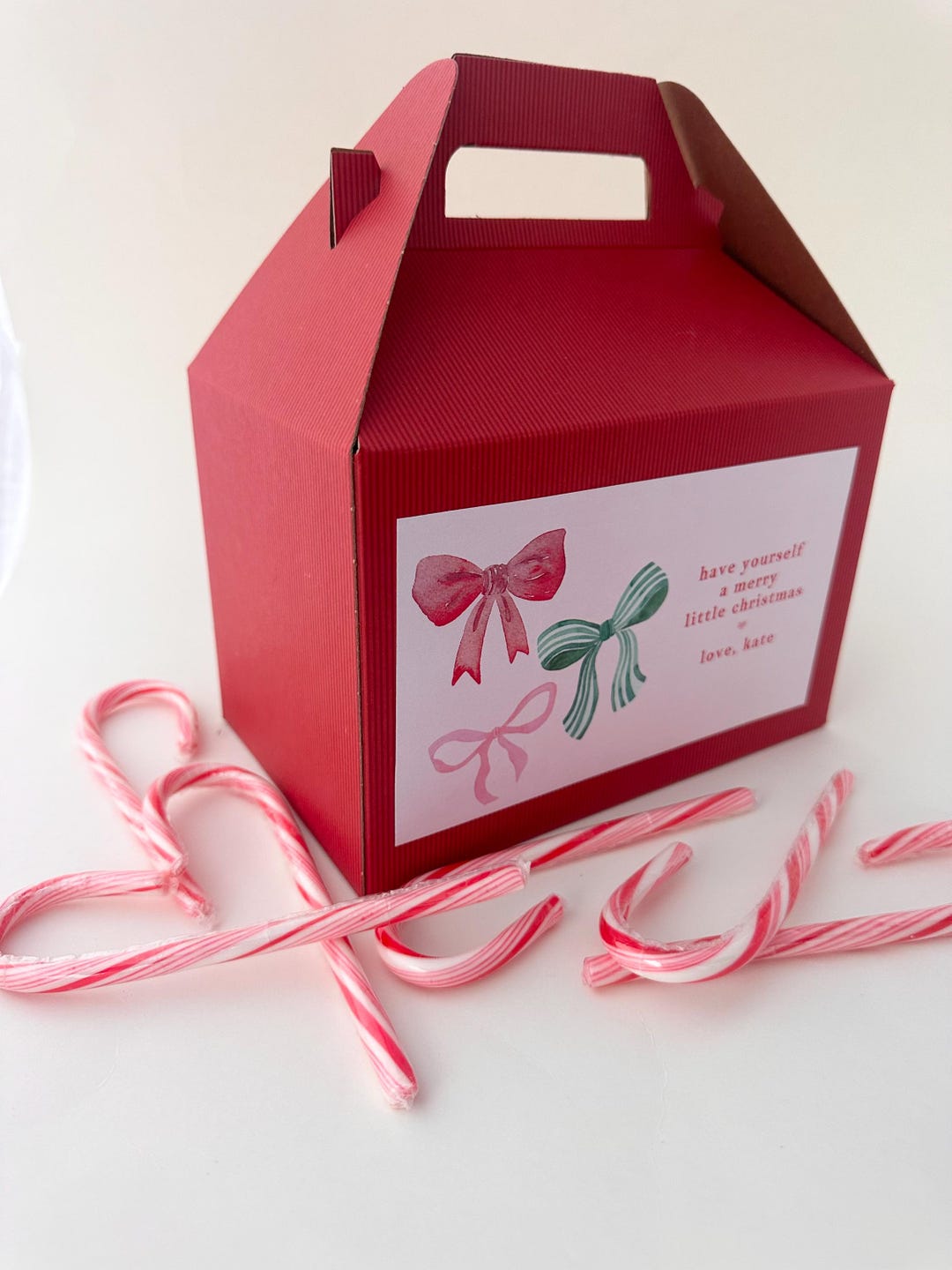 10 Red Gable Boxes - Bows - BRRR Box - Baking - Christmas Gift - Cookie ...
