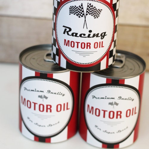 Race Car Printable Motor Oil Can Labels Edit Online - Etsy