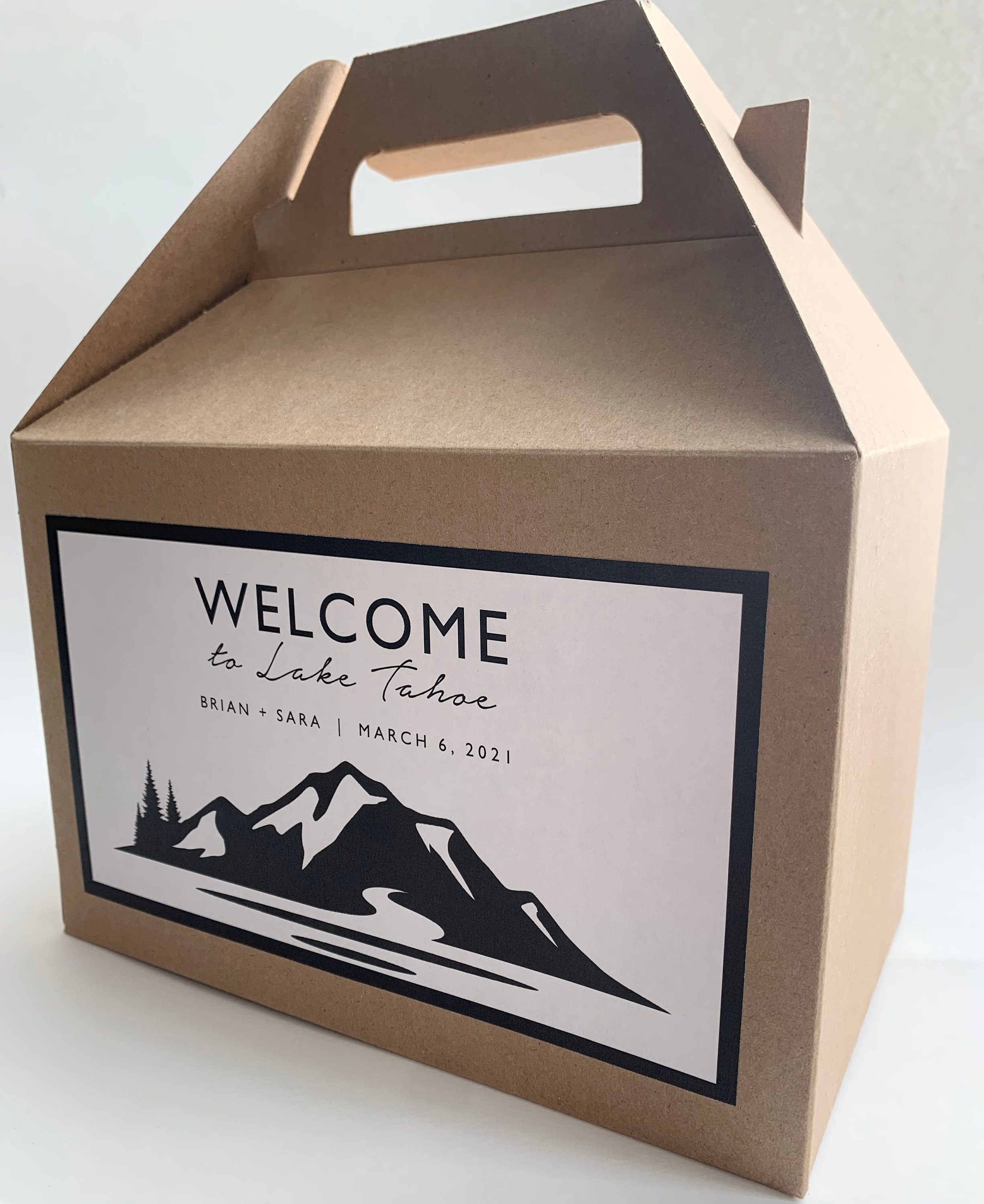 Set 10 Wedding Welcome Gable Boxes With Lake Tahoe Label on | Etsy