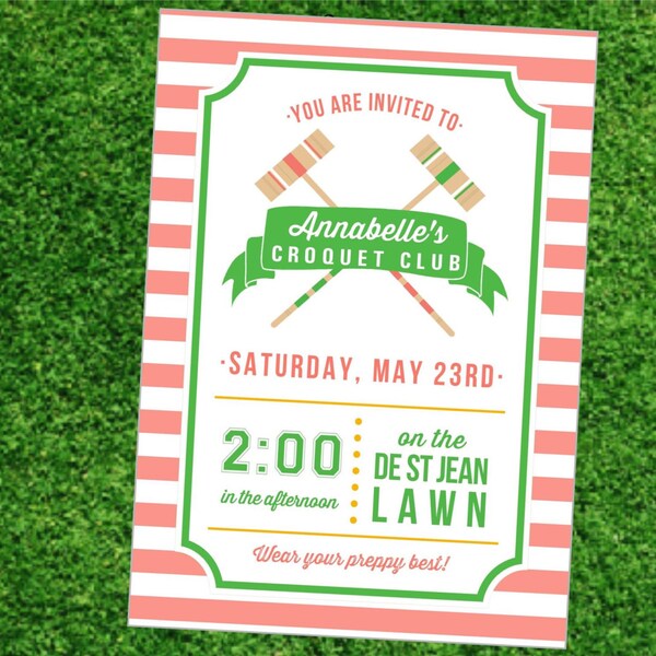 Croquet Party Invitations - Etsy