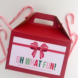 10 Red Gable Boxes BOW Oh What Fun - Baking - Christmas Gift - Cookie ...