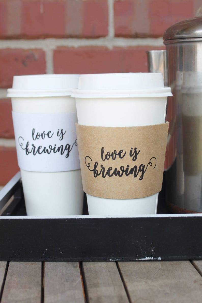 Sets 12 Cup Sleeves Fits 16 Oz Cup Kraft Sleeve Love - Etsy