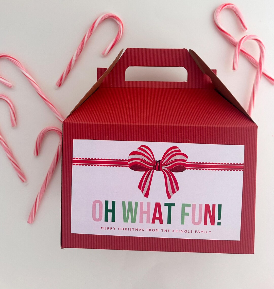 10 Red Gable Boxes BOW Oh What Fun - Baking - Christmas Gift - Cookie ...