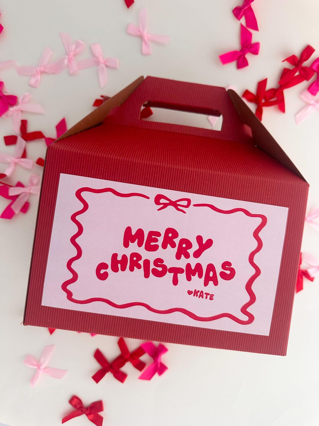 10 Red Gable Boxes BOW - Baking - Christmas Gift - Cookie Swap ...