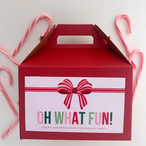 10 Red Gable Boxes BOW Oh What Fun - Baking - Christmas Gift - Cookie ...
