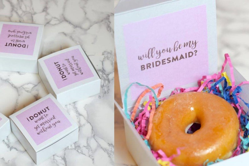 Custom Order Set 12 Donut Boxes With Labels Inside and Out | Etsy