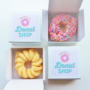 Dozen Donut Favor Boxes - Single Donut Box - Donut Shop Party Treat Box ...