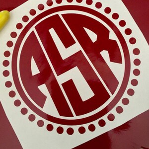 Monogram Car Decal||circle Decal||round Monogram Car Decal||circle ...