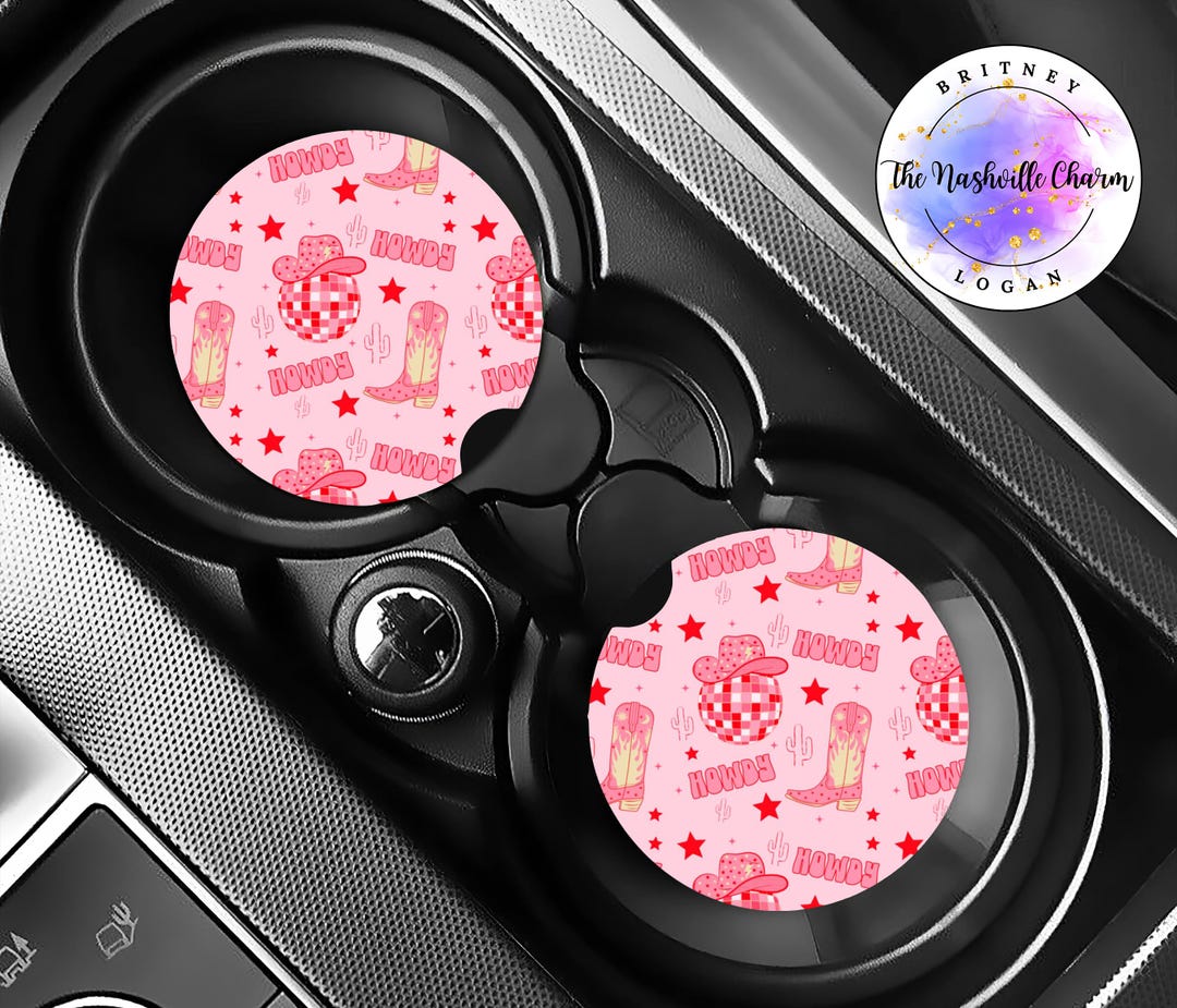 Car Coasters, Cute Car Coasters, Set of 2 Car Coasters, Boho Car ...