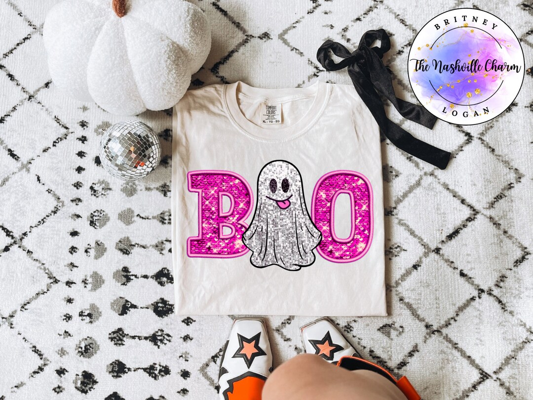 Boo Ghost Halloween Shirt, Cute Glitter Ghost Halloween T-shirt, Funny ...
