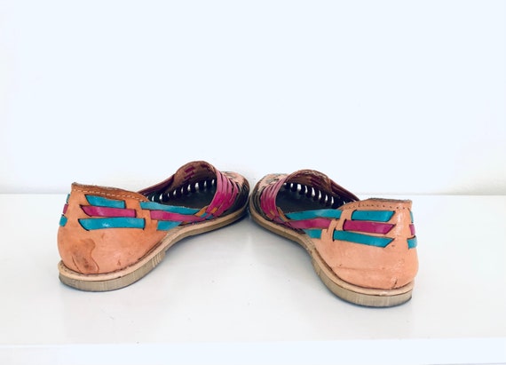 90s Rainbow Huarache Sandals Colorful Huaraches Leath… - Gem