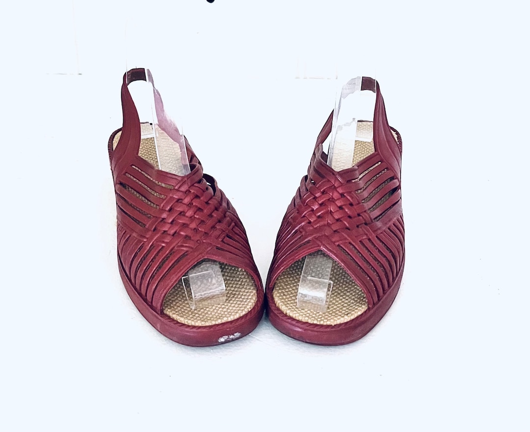 70s Sandals Tan Rubber Made in Mexico by Sandak Size 7 37 38 Mexican 24 ...