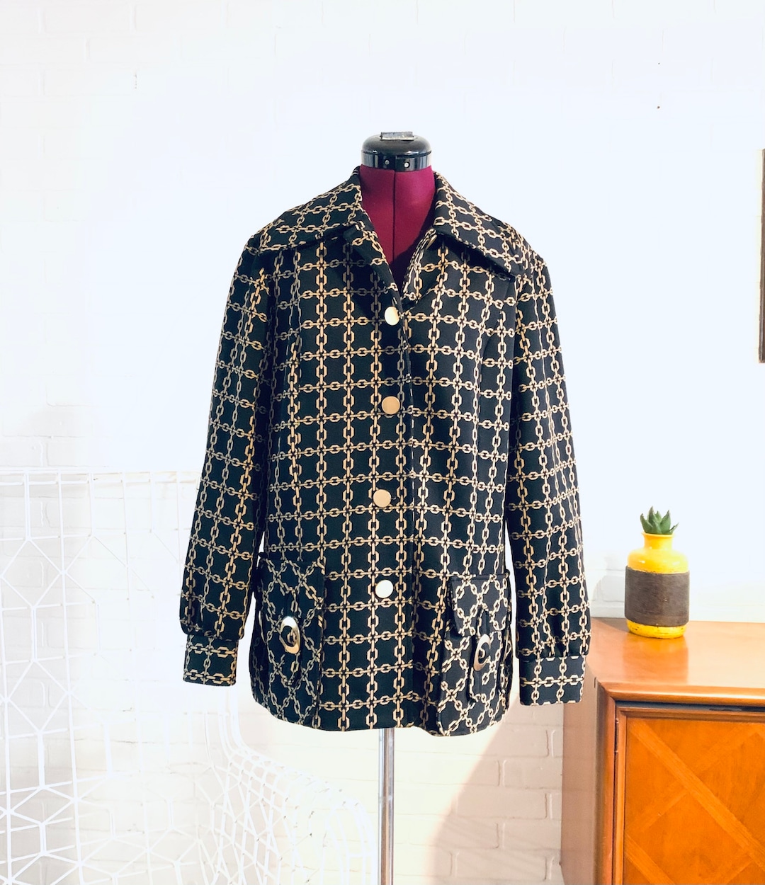 70s Chainlink Jacket by Fox Originals Size L XL - Etsy