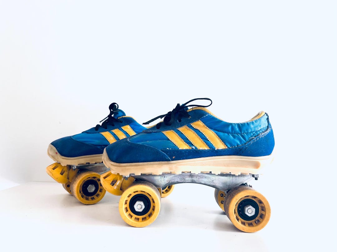 70s Blue Striped Sneaker Skates Shoe Skates Youth Size 1.5 1 1/2 - Etsy