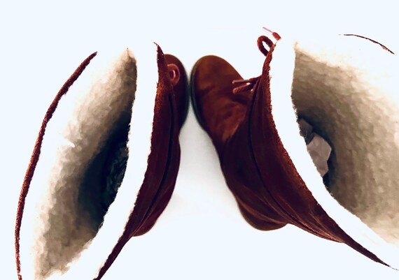 Vintage 70s Suede Leather Boots Sherpa Lined by Corel… - Gem