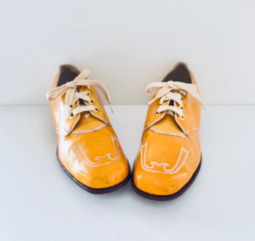 60s Leather Oxfords Wingtips Shoes Made in US by Danlo Shoes Size ...