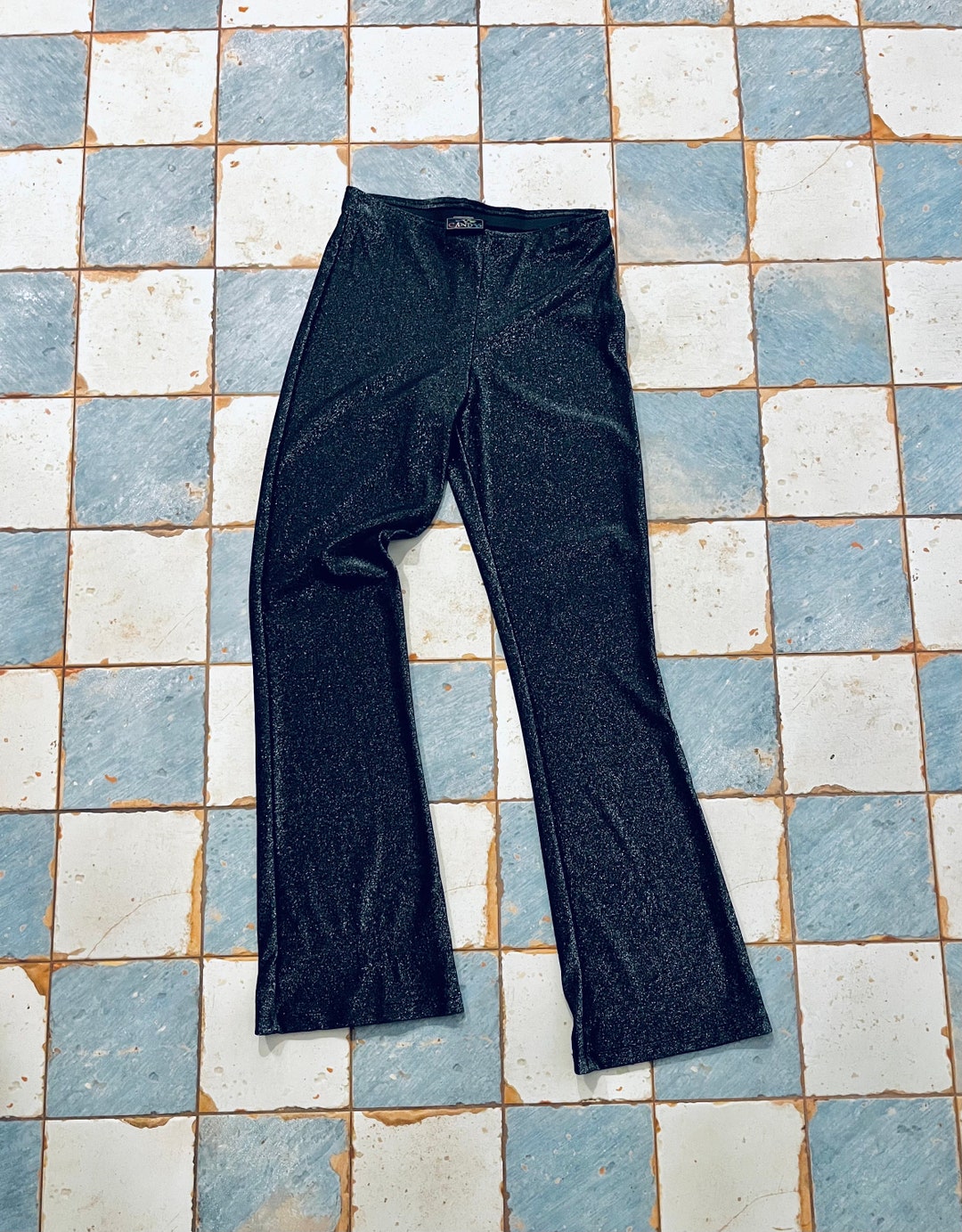 80s Silver Metallic Bell Bottoms Pants Made in US by Eye Candy Size XS ...