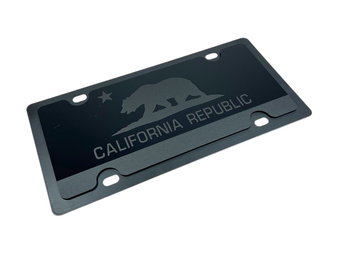 Carbon Steel California Flag License Plate With Laser Cut Acrylic - Etsy