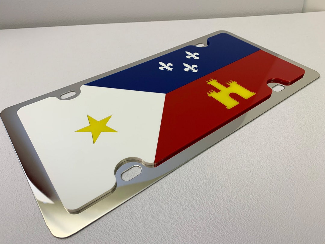 Acadiana Flag License Plate, High-quality Stainless Steel With Opaque ...