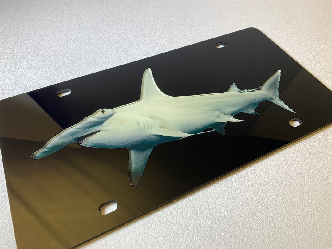 Hammerhead Shark License Plate, Laser-cut Acrylic With UV Printed Fish ...