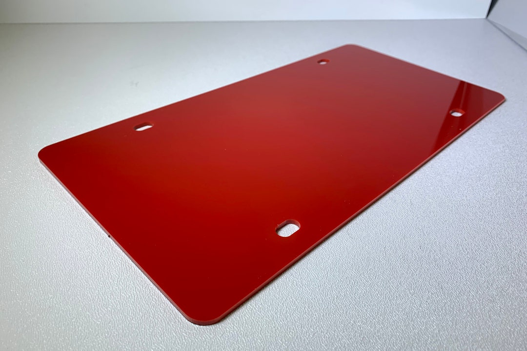 Acrylic License Plate Blank, 29 DIFFERENT COLORS Available, See Store ...