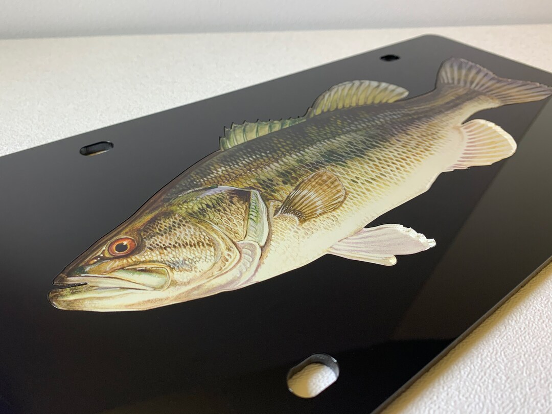 Large Mouth Bass License Plate, Laser-cut Acrylic With UV Printed Fish ...
