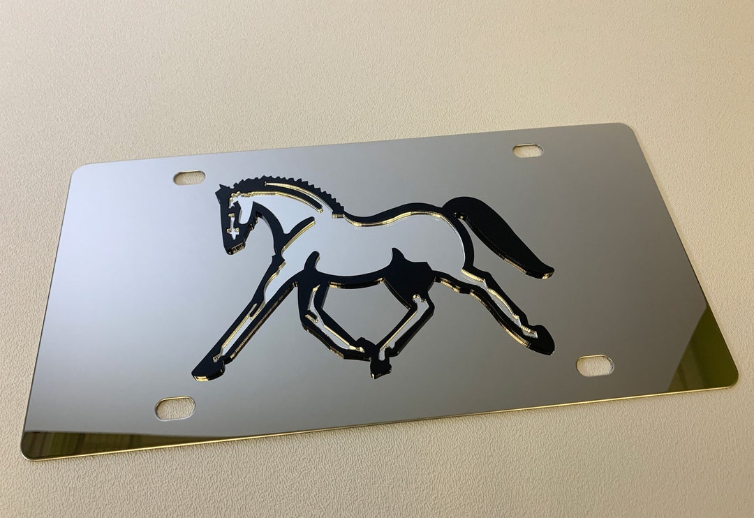 Horse License Plate on Stainless Steel, Lazer-cut and Hand Assembled ...