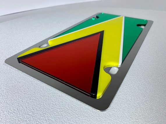 GUYANA Flag License Plate on STAINLESS STEEL free Shipping - Etsy