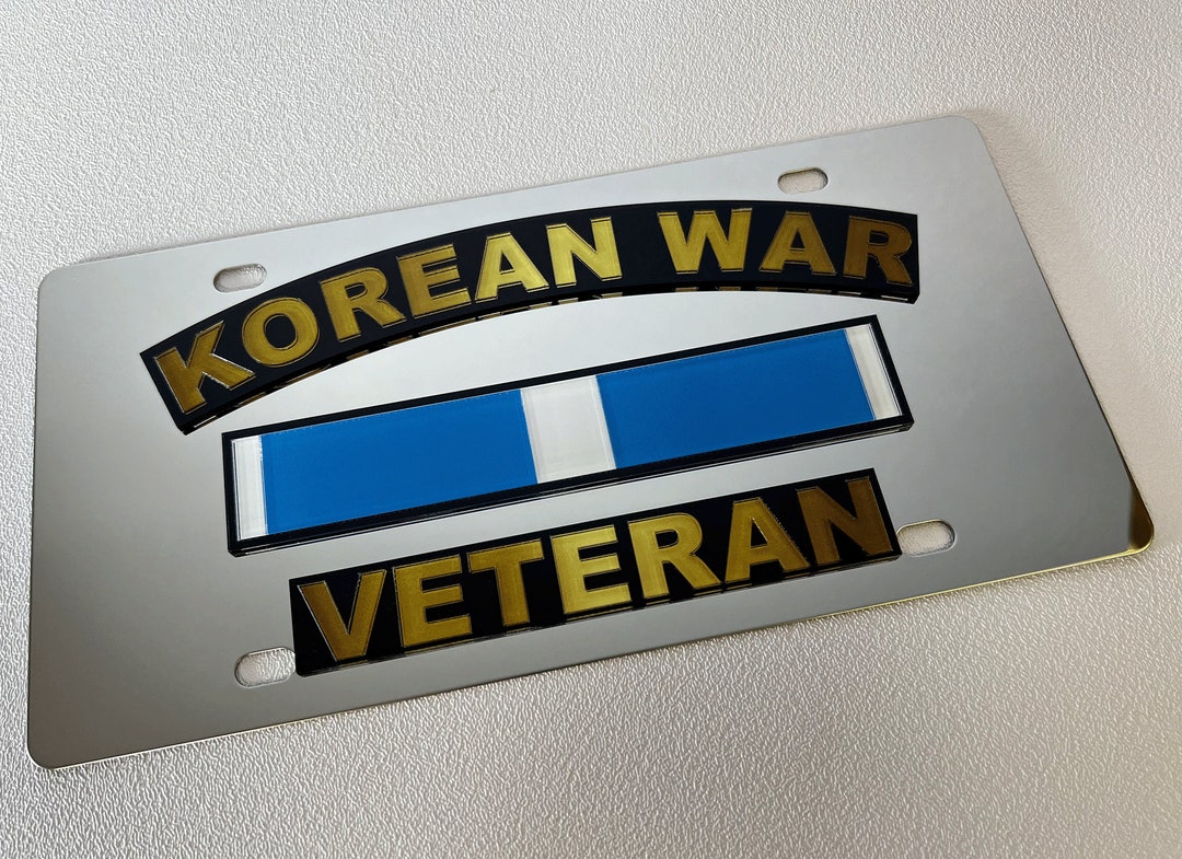 Korean Veteran License Plate, High-quality Stainless Steel With Acrylic ...