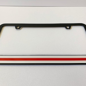 Thin RED Line License Plate Frame, Your Choice of a Black or Chrome ...