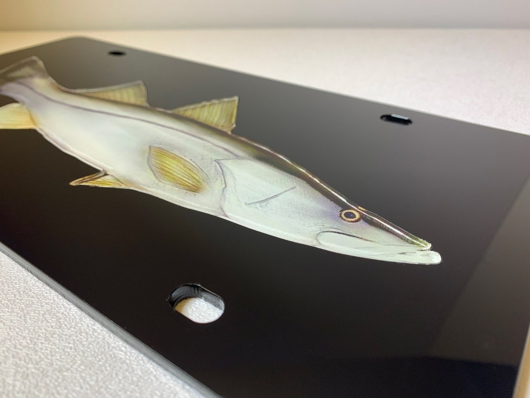 Snook License Plate, Laser-cut Acrylic With UV Printed Fish (free ...