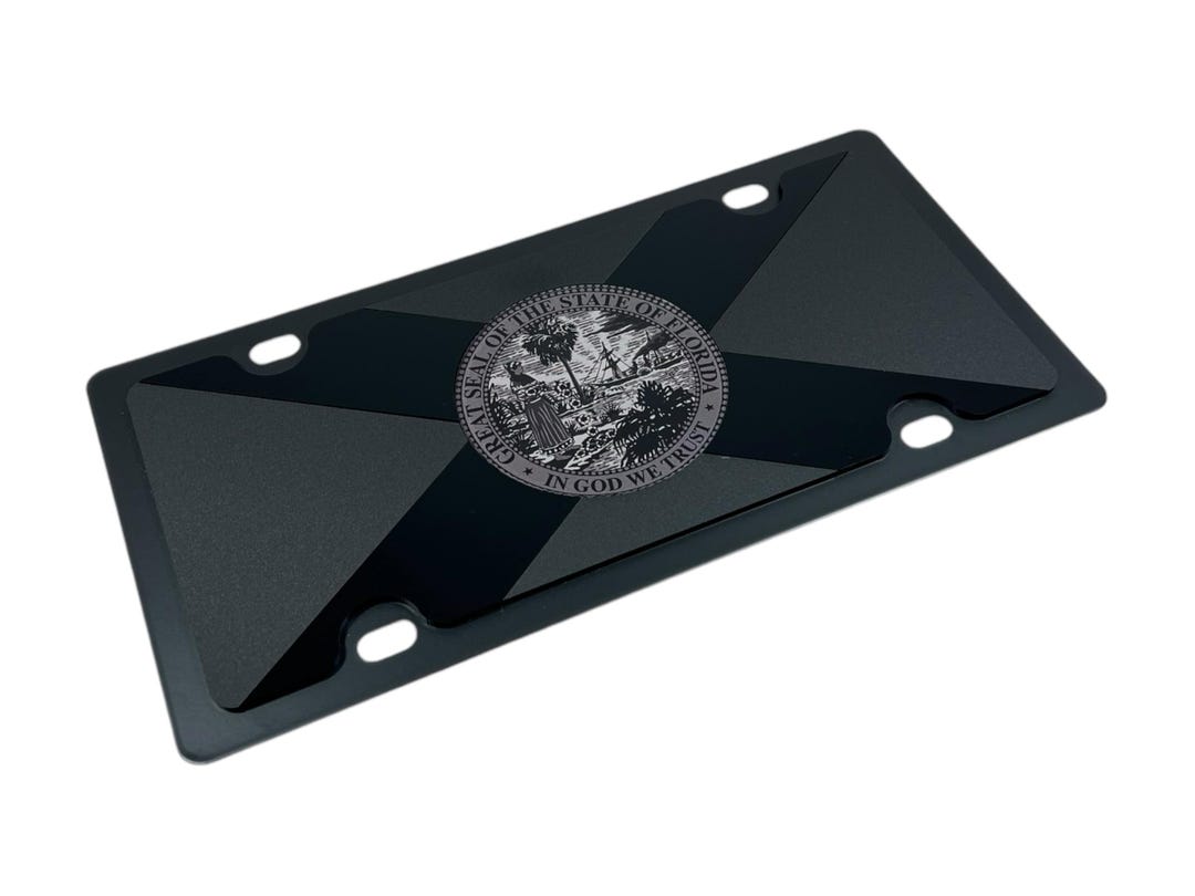 Blacked Out Florida State Flag License Plate, High Quality Carbon Steel ...