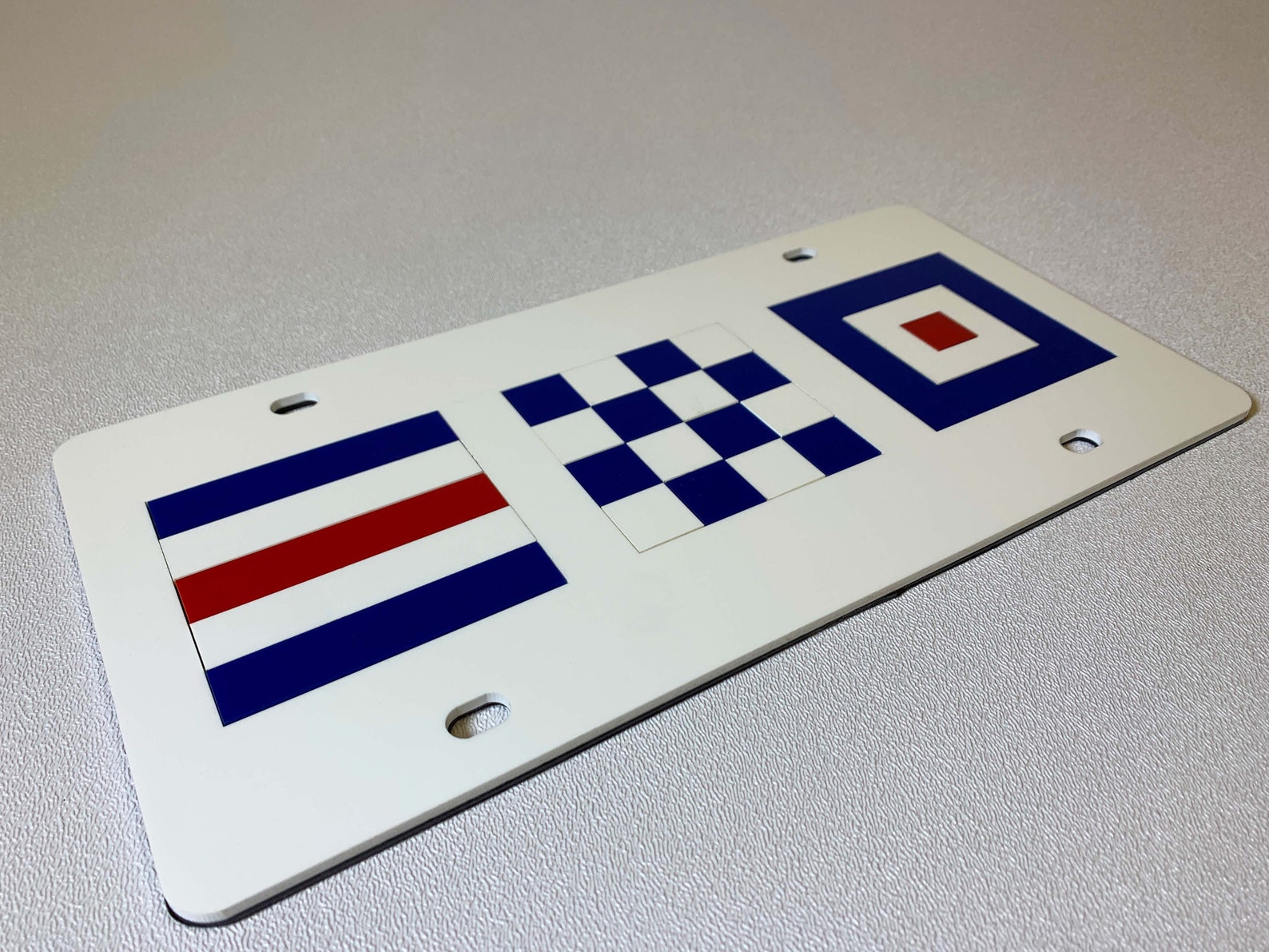 Nautical Flag Monogram License Plate Acrylic or Stainless - Etsy