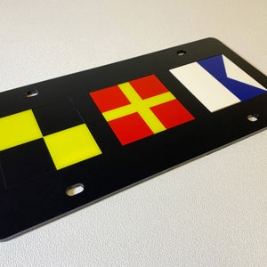 Nautical Flag Monogram License Plate, Acrylic or Stainless Steel free ...