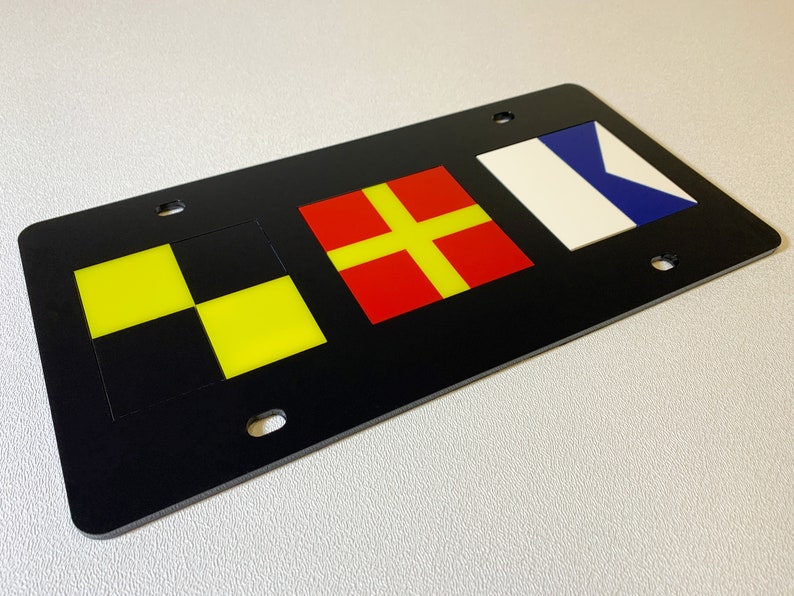 Nautical Flag Monogram License Plate Acrylic or Stainless - Etsy