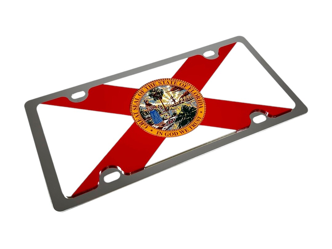 Florida State Flag License Plate, High Quality Stainless Steel With ...