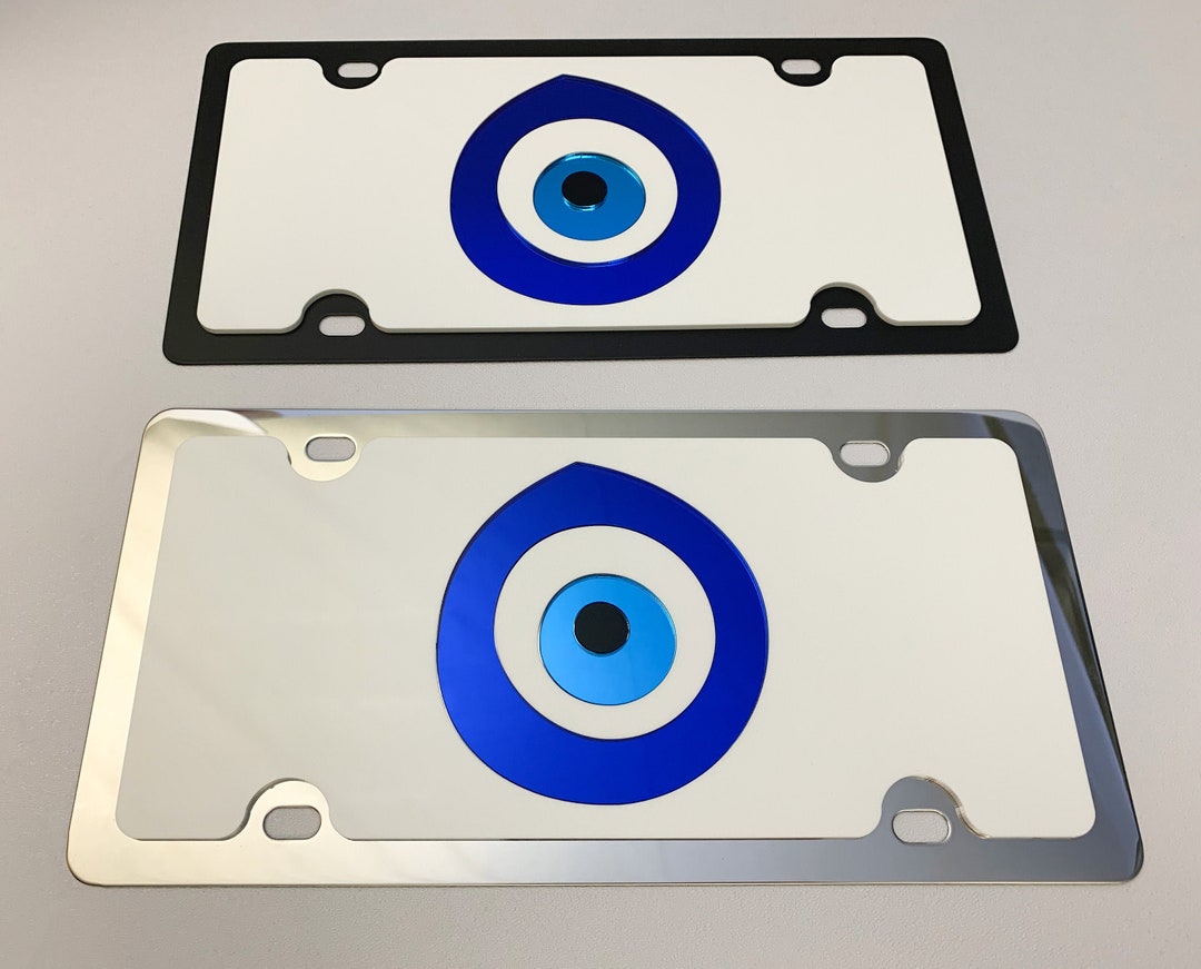 Evil Eye License Plate, High-quality Stainless Steel or Black Carbon ...