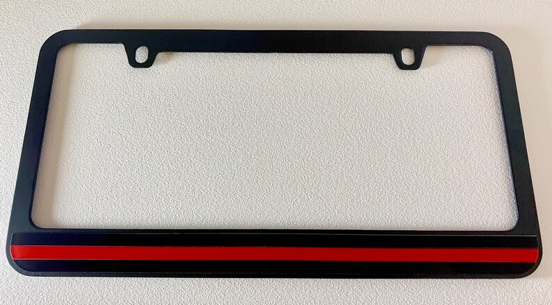 Thin RED Line License Plate Frame Your Choice of a Black or | Etsy