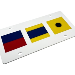 Nautical Flag Monogram License Plate, Stainless Steel, Carbon Steel or ...