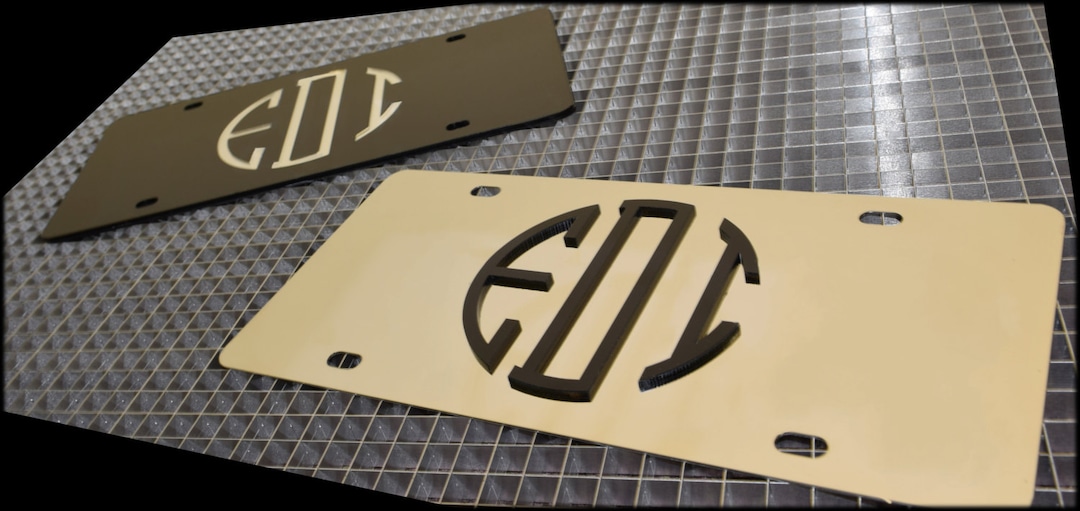 Monogram Acrylic License Plate- CUSTOM MADE for You (free Shipping) - Etsy