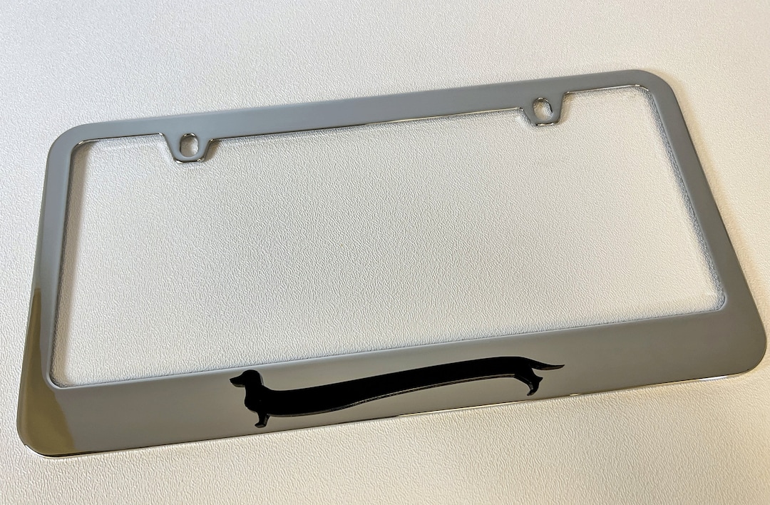 Dachshund License Plate Frame High-quality Chrome License Frame made in ...