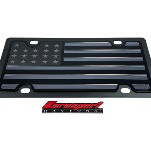 Carbon Steel Blacked Out USA Flag License Plate for Cars - Etsy