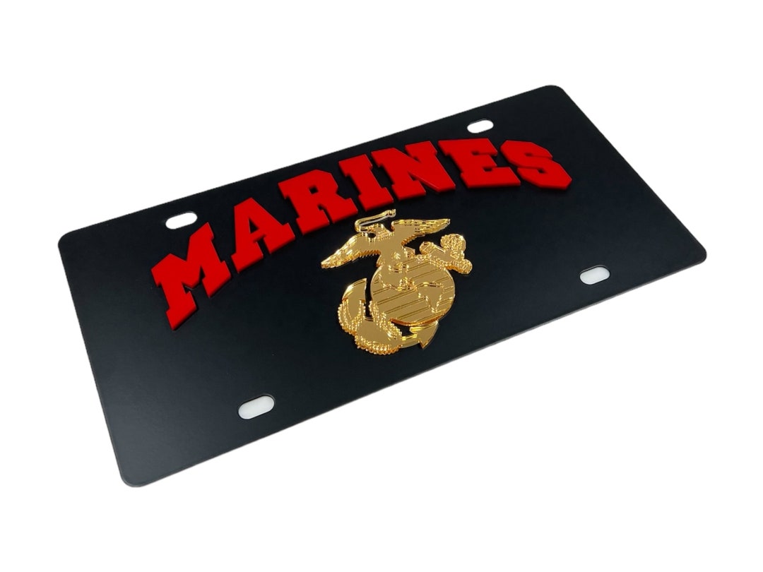 USMC "marines" License Plate, High-quality Carbon Steel With Acrylic ...