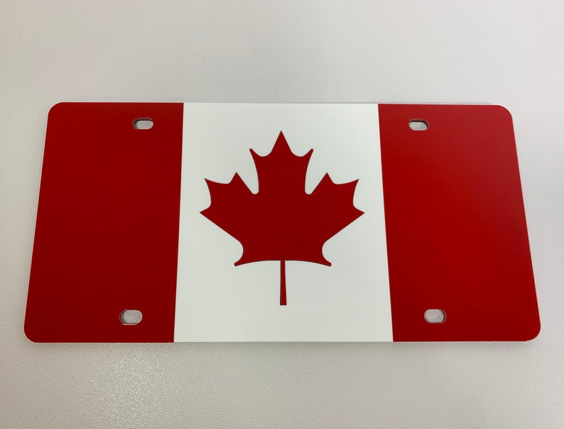 Canadian Flag Acrylic License Plate Hand Assembled Free | Etsy